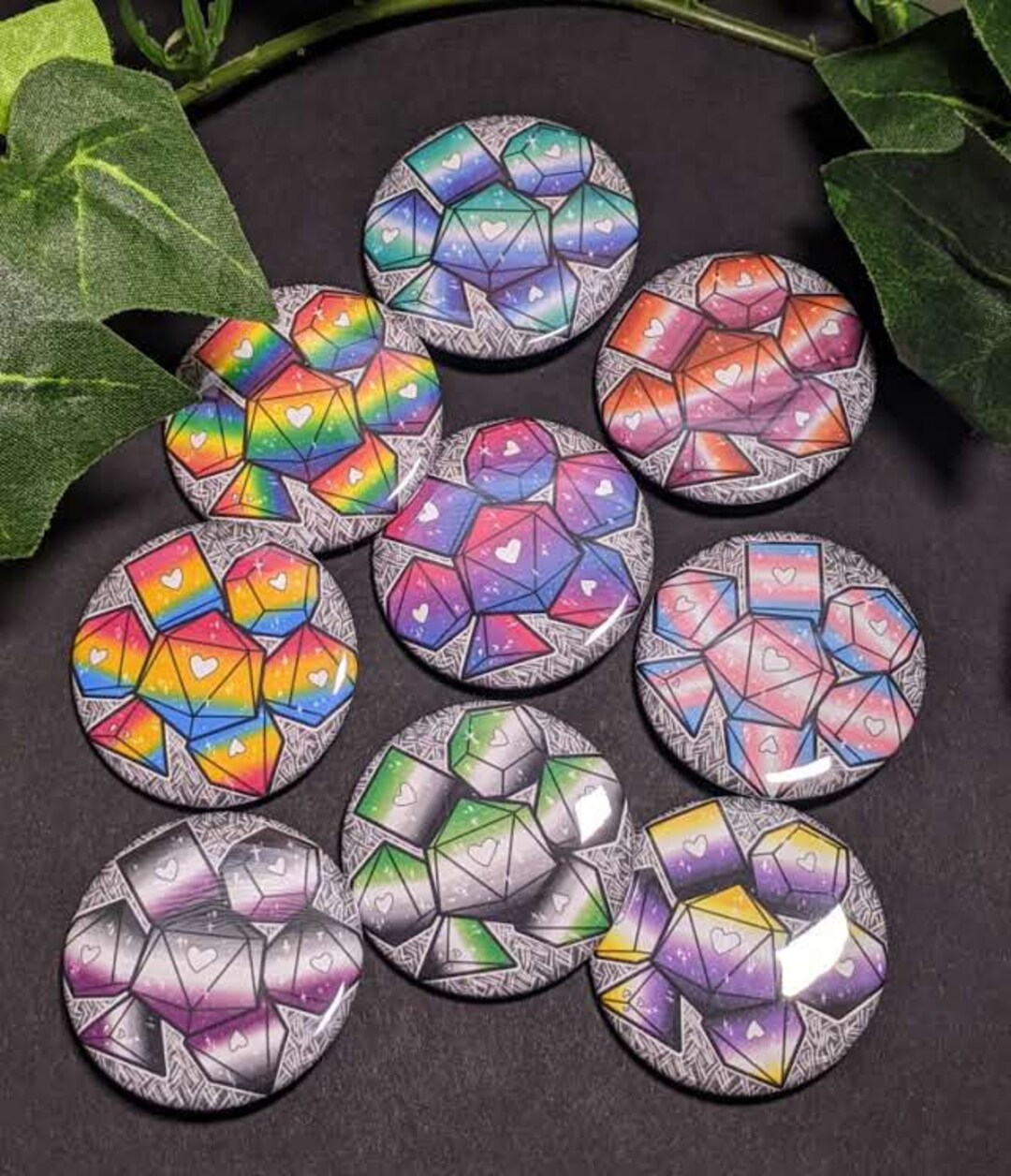 Dnd Dungeons and Dragons Pride Dice Buttons - 1.5 Inch - Etsy