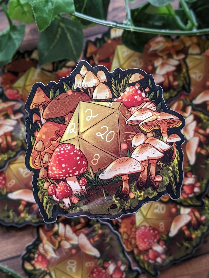 Circle of Spores | D20 Mushroom Patch Vinyl Sticker - Etsy
