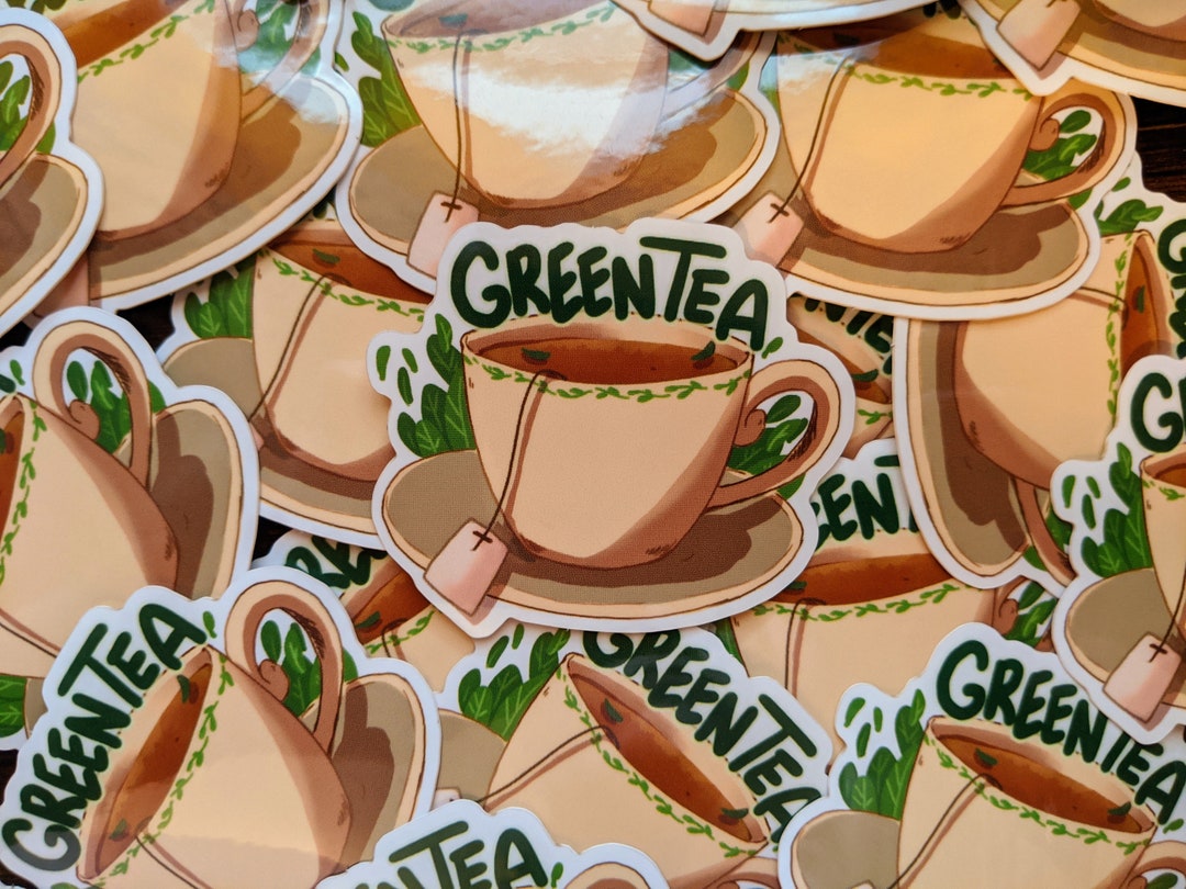 Green Tea Vinyl Sticker - Etsy