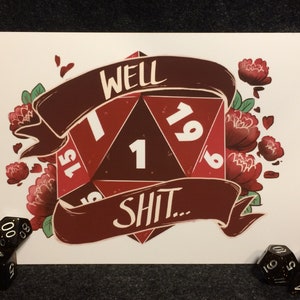 Well Shit... / Hell Yeah Dnd Dungeons and Dragons 5x7 Print | Etsy