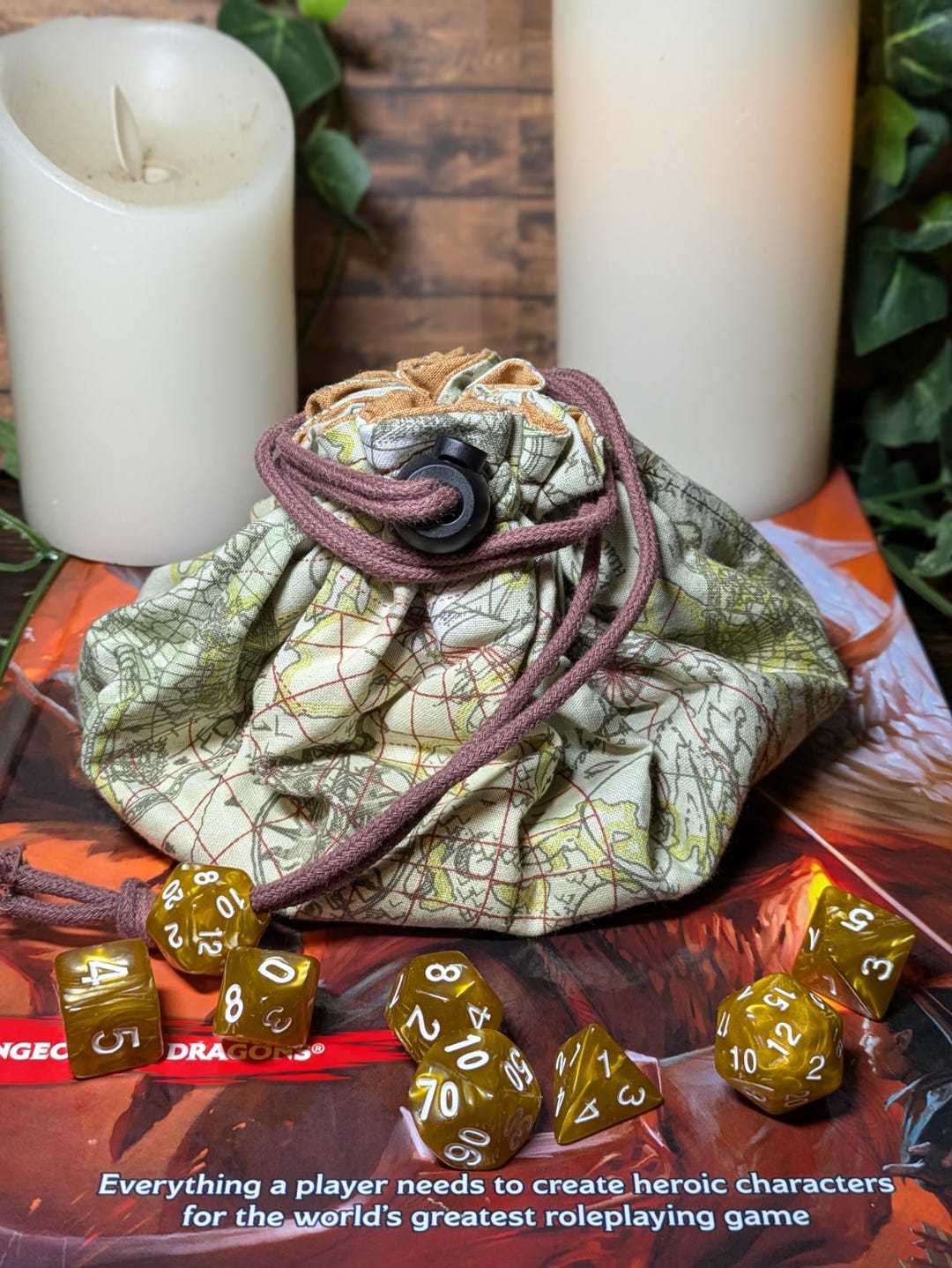 Map Segmented / Pocket Dnd Dice Bag - Etsy
