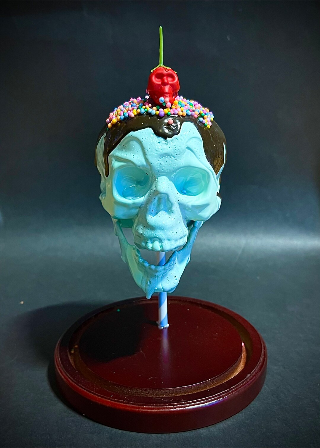 Pistachio Skull With Sprinkles & Glass Dome - Etsy