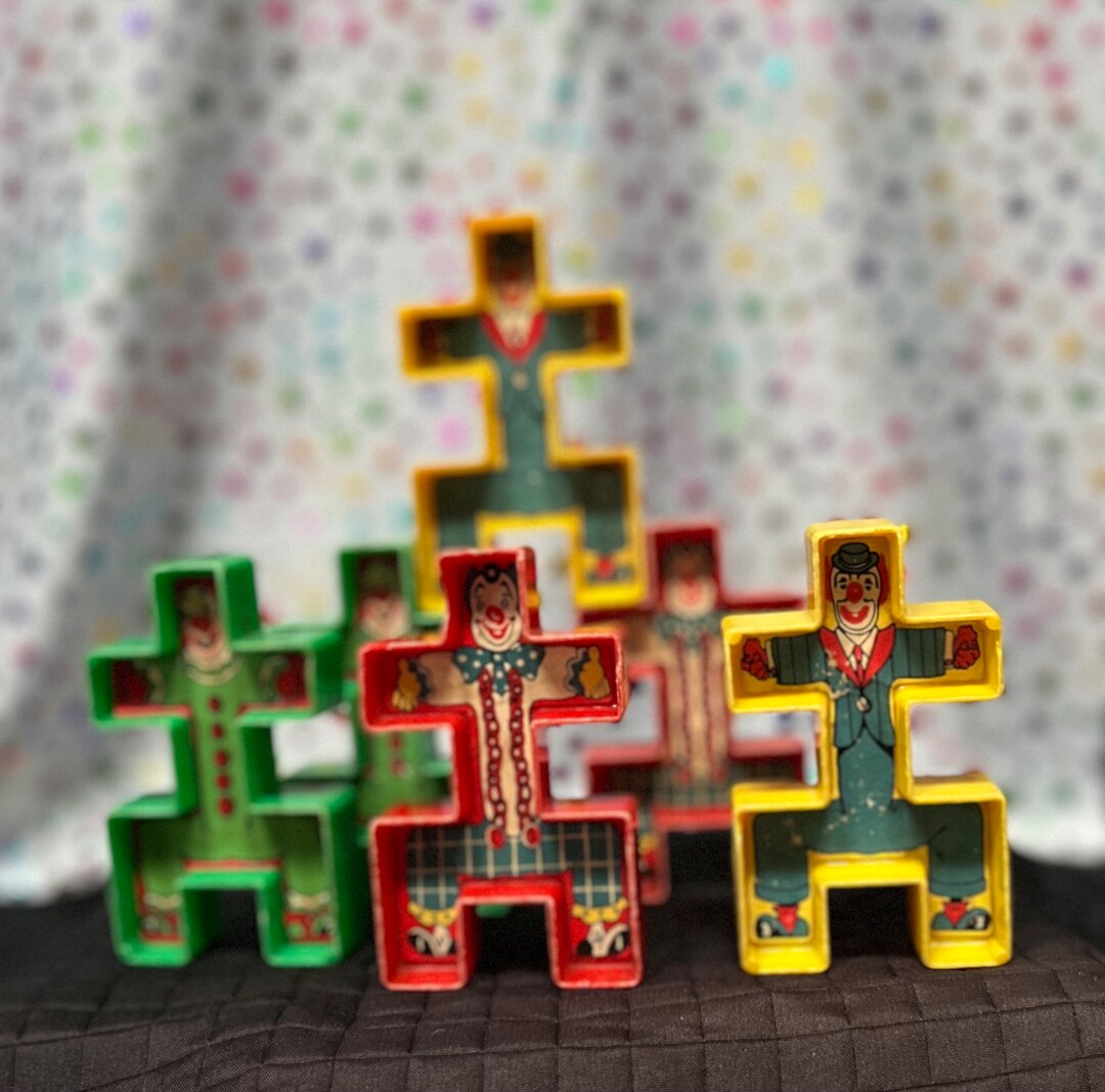 Vintage Clown Building Blocks From Poland SUPER RARE Circus Carnival ...
