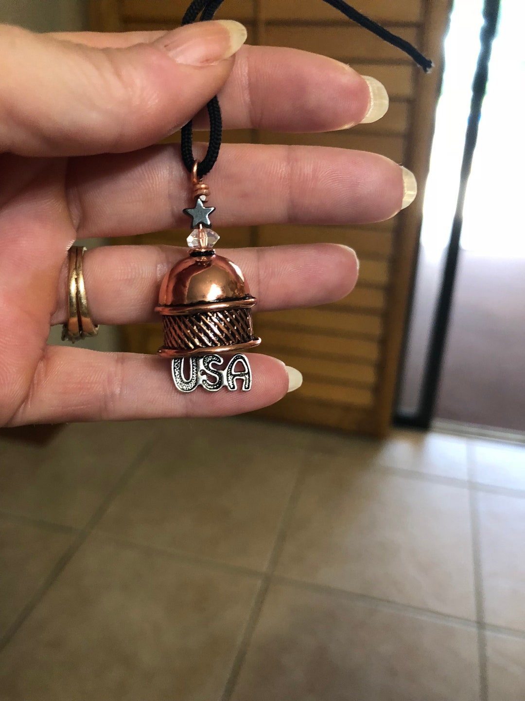 Unique and Different Copper Motorcycle Bike Bell With a USA Charm ...