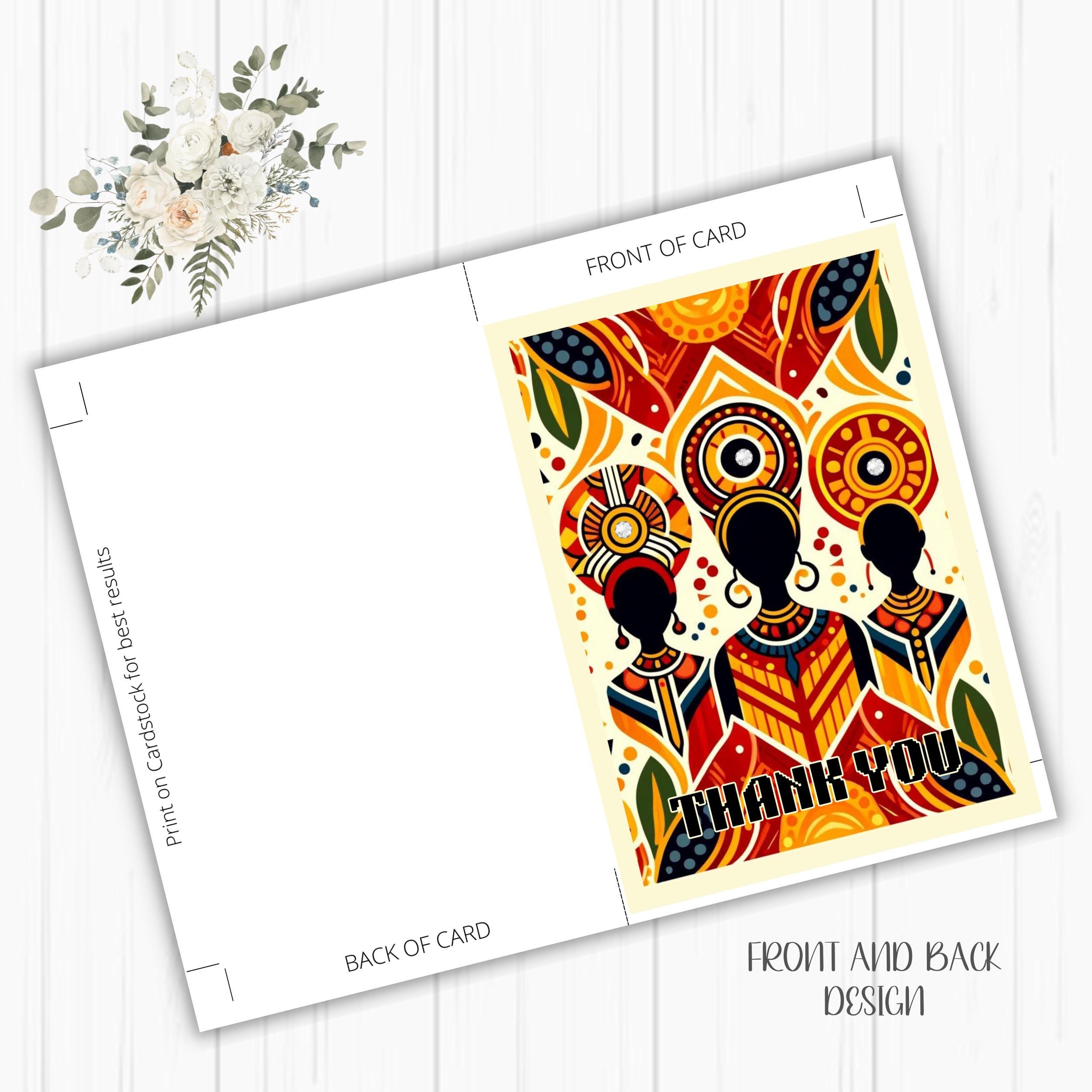 African American Thank You Card, Black Thank You Card, Greetings Card ...
