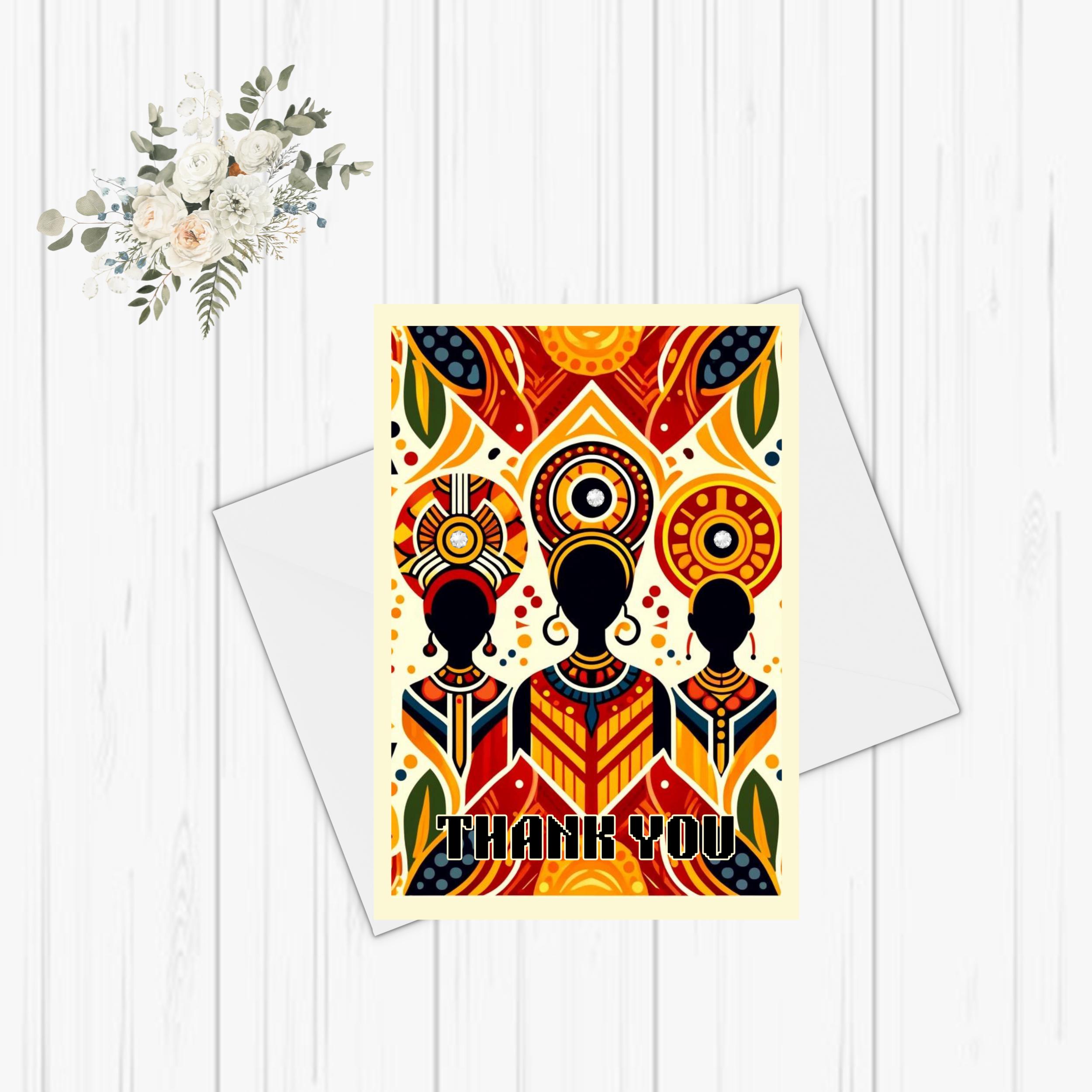 African American Thank You Card, Black Thank You Card, Greetings Card ...