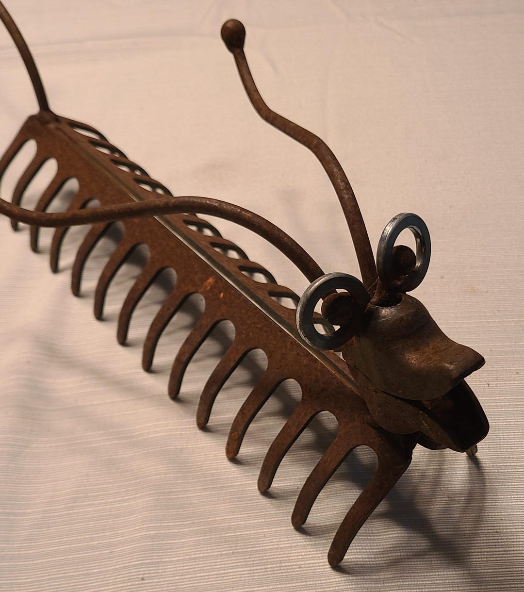Antique VTG Farm Garden Metal Rake Yard Art Creature Steampunk/yard Art ...