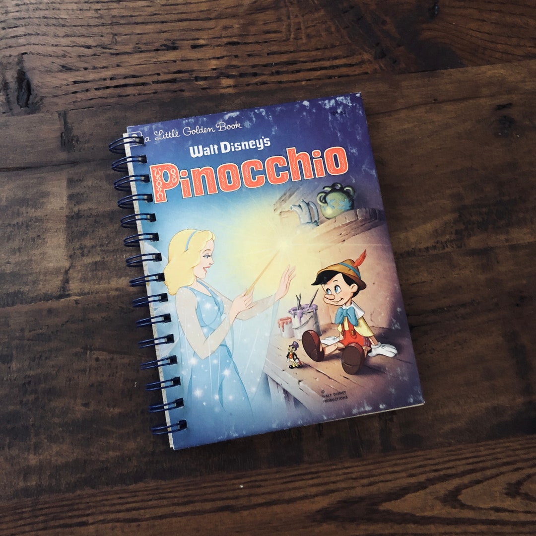 Pinocchio Disney Little Golden Book Spiral Bound Book Cover Journal ...