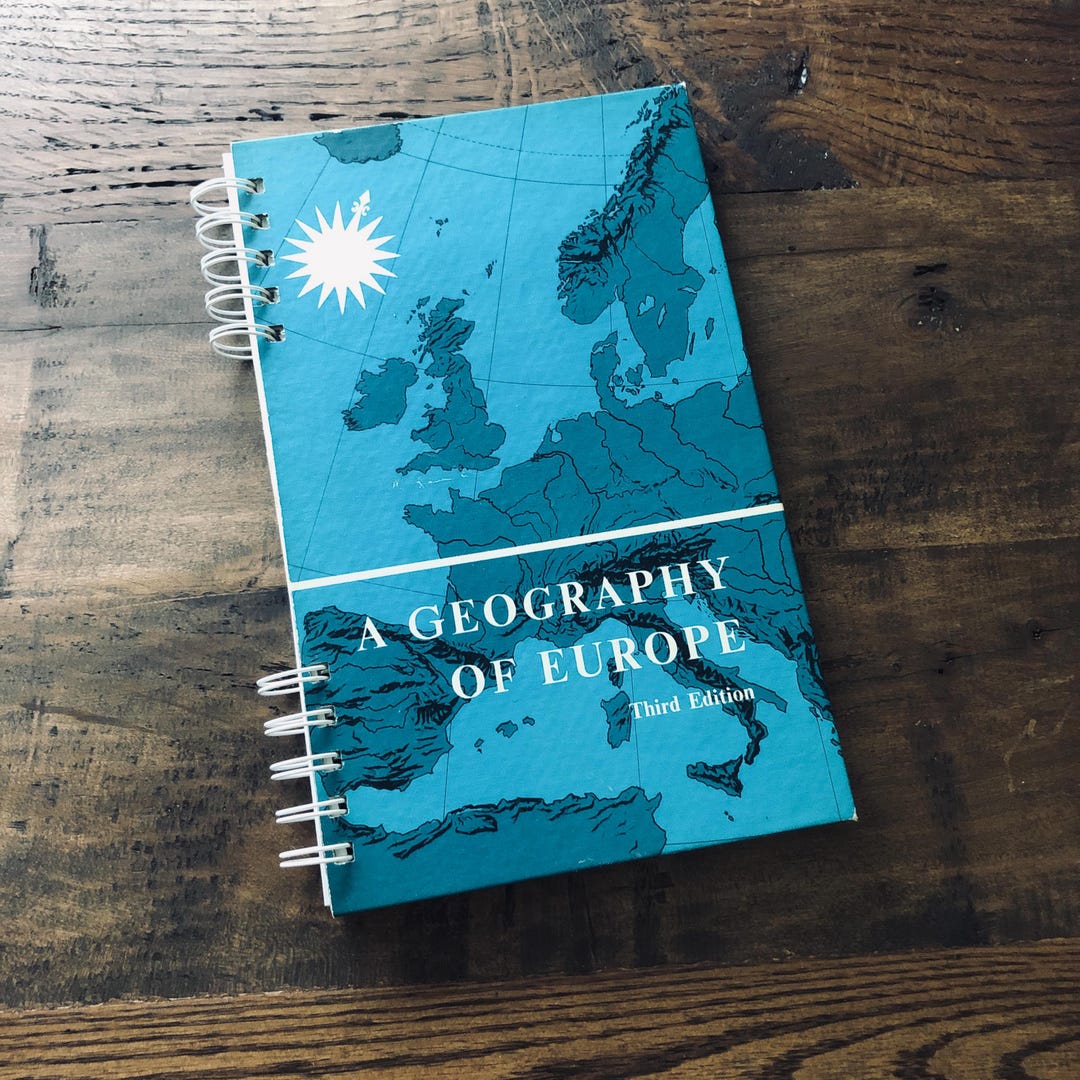 Geography of Europe Journal: Sketchbook Made From Vintage 1960s ...