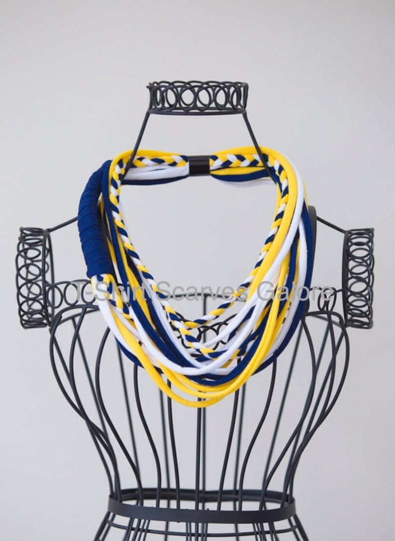 U of M Michigan Inspired T-shirt Scarf Double Infinity Scarf Blue ...