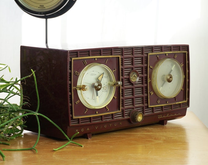 1956 RCA Vintage Clock Radio Restored and Working FREE - Etsy