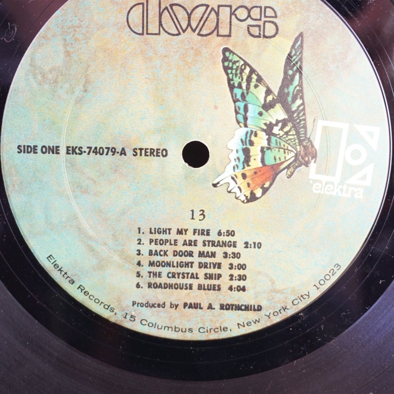 1970 Vintage E Elektra Records THE DOORS 13 Thirteen Greatest Hits ...