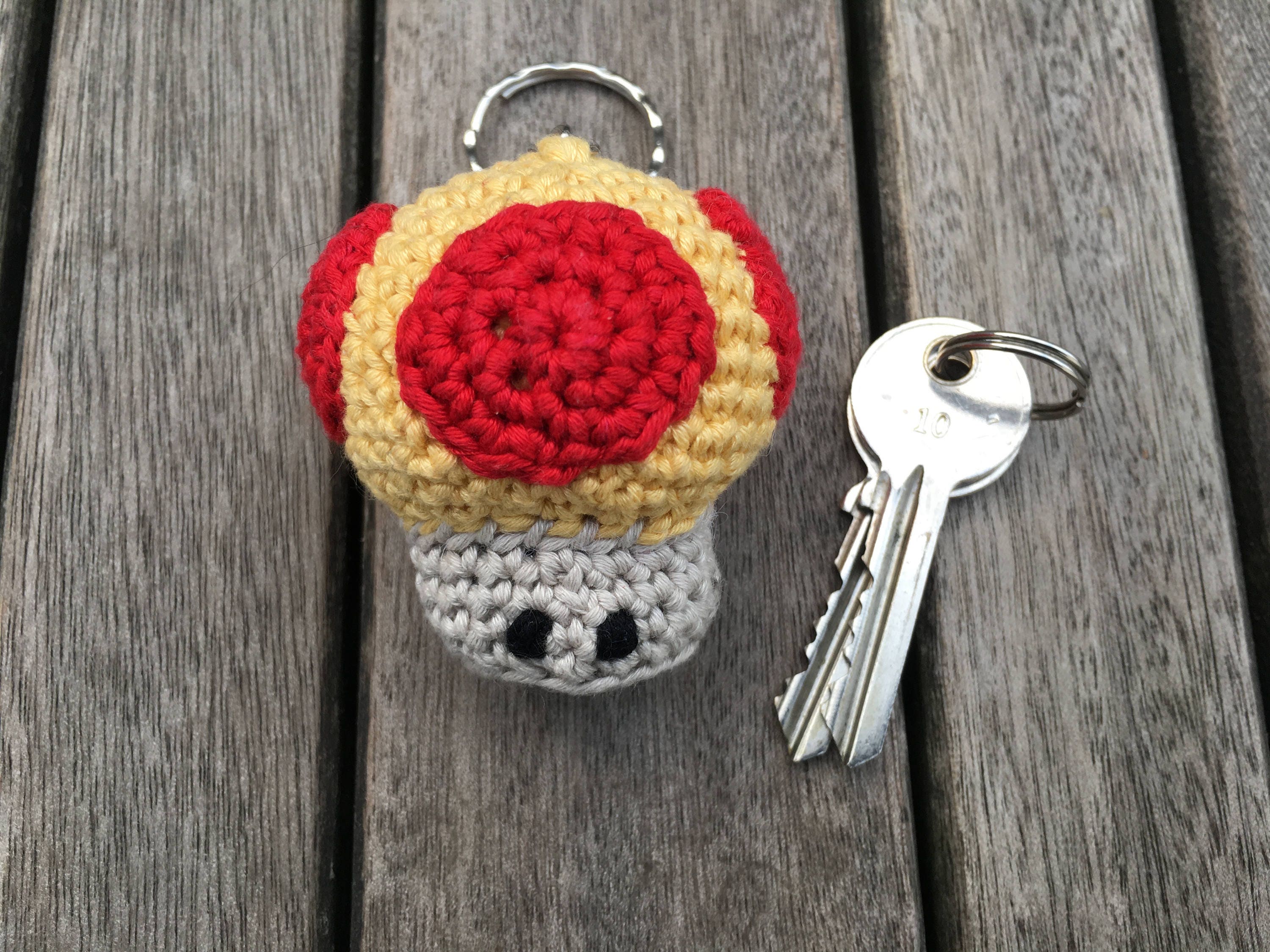 Super Mario Amigurumi Mushroom Key-chain / Bag Charm Choose | Etsy