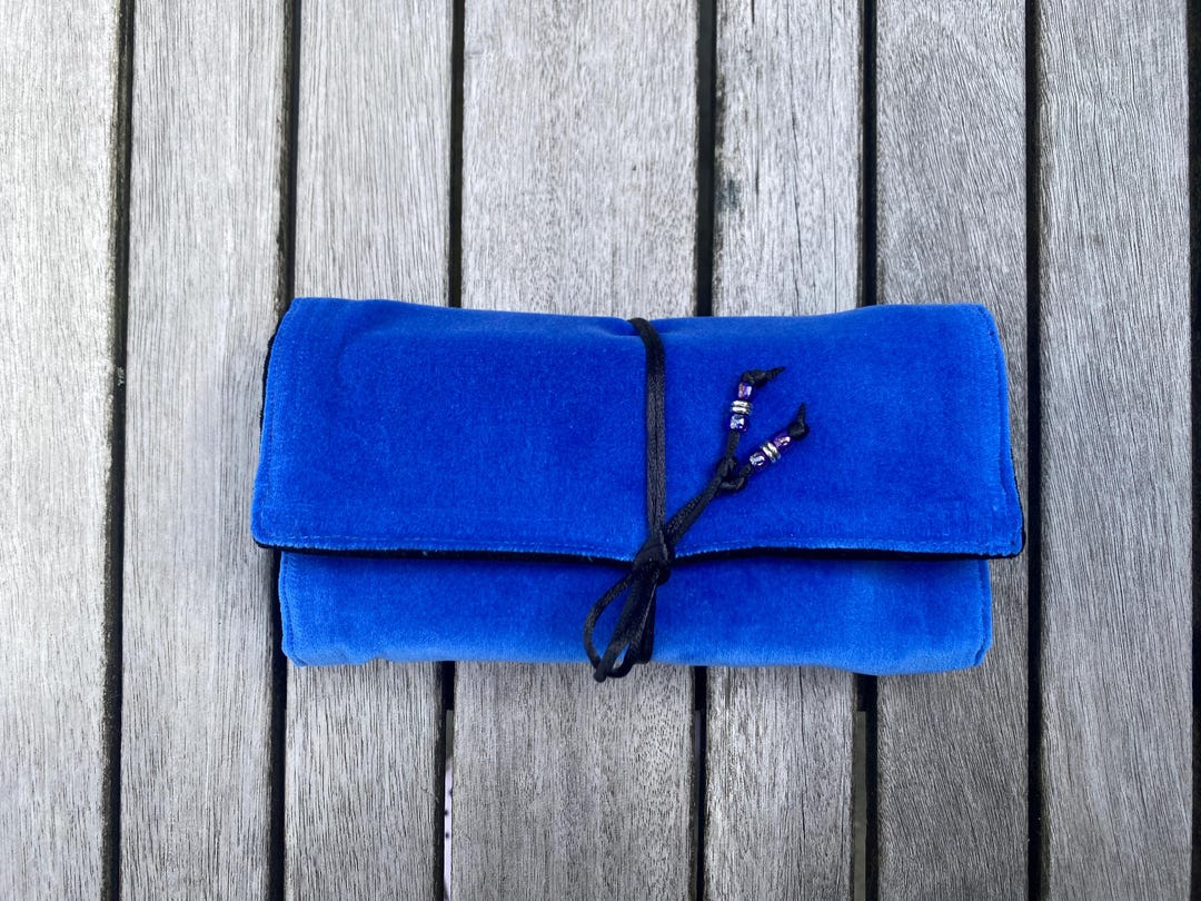 Cobalt Blue / Black Velvet Reversible Tarot / Oracle Wrap, Travel ...