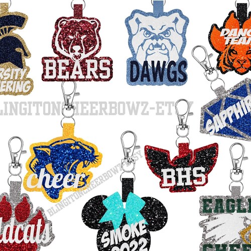 Mascot Keychains Glitter Personalized Keychains Clips for - Etsy