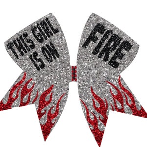 Cheer Bow This Girl is on Fire All Glitter Cheer Bow by - Etsy