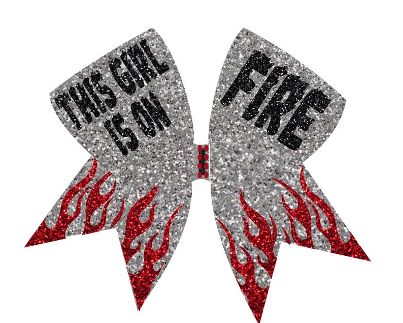 Cheer Bow This Girl is on Fire All Glitter Cheer Bow by | Etsy