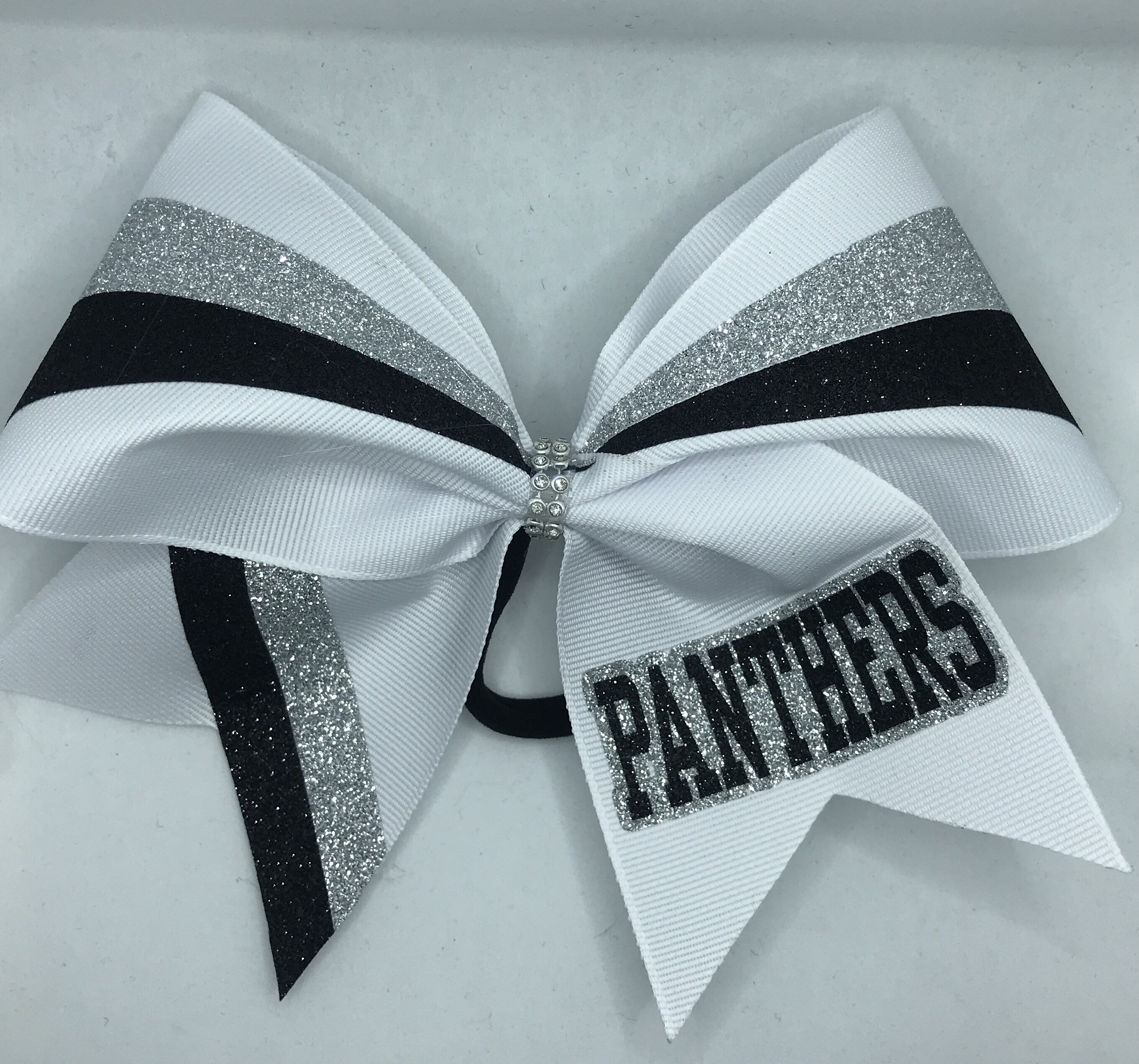 Silver Sequin Cheer Bows