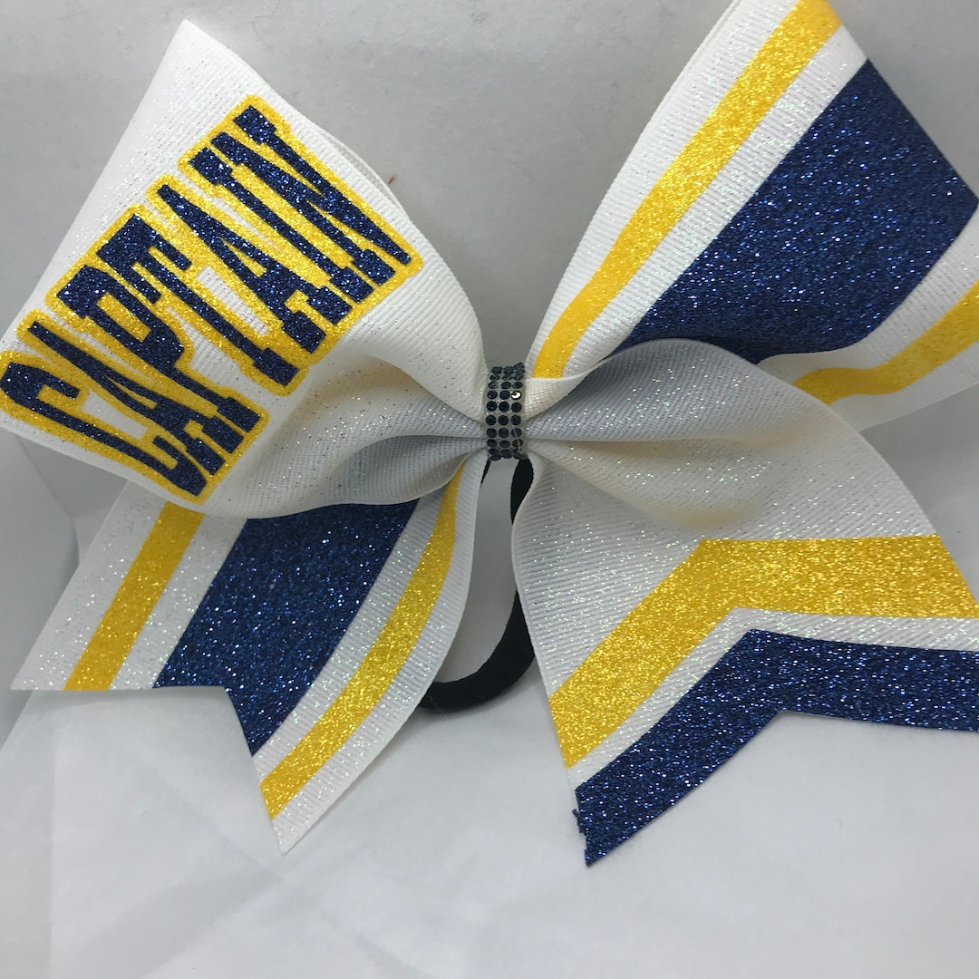 Captain Cheer Bow - School Cheer Bows - Letters / Colors Senior - Name ...
