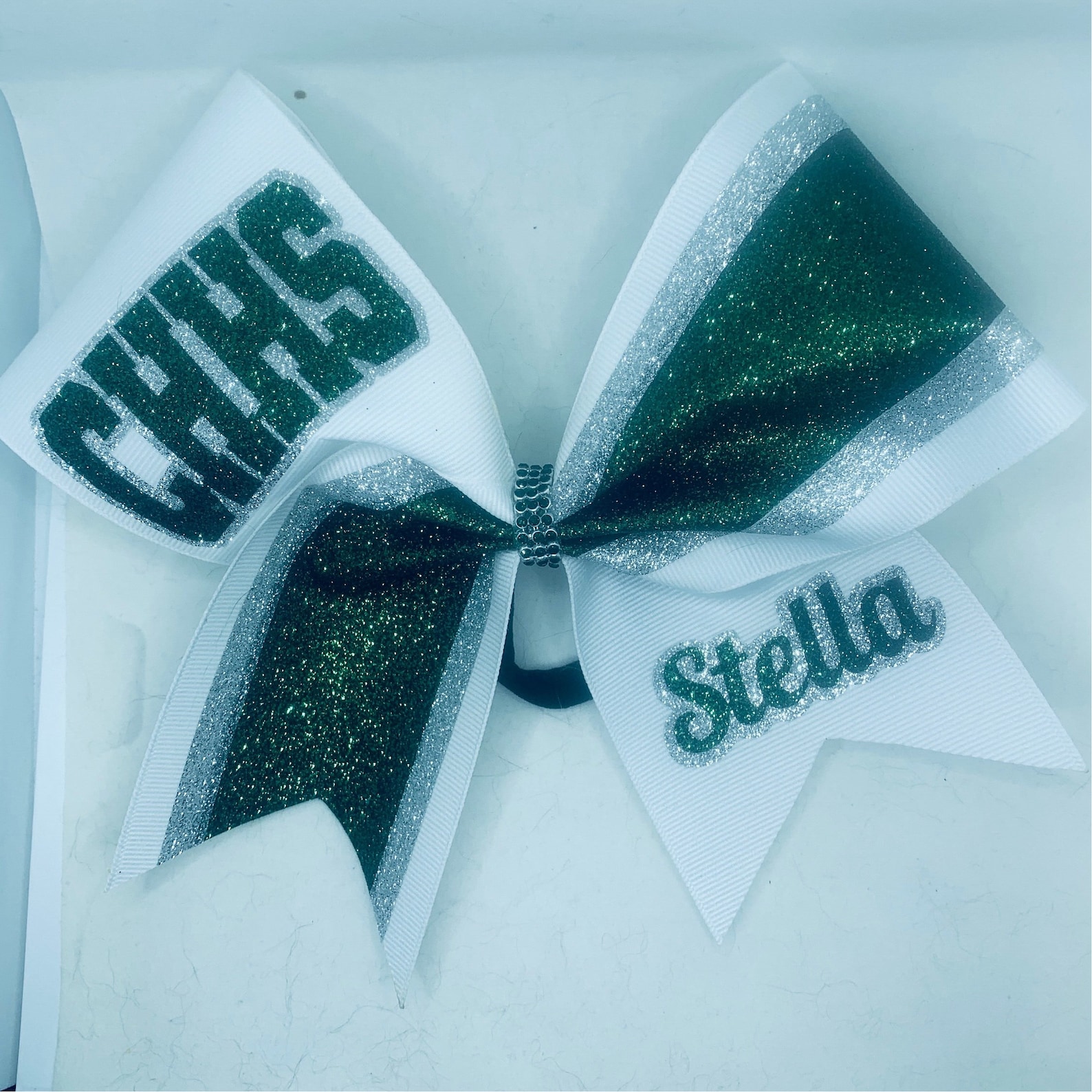 Cheer Bow Custom Black Red White School Initials / Name School Team ...