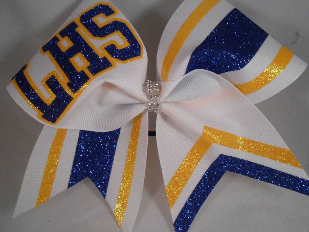 Custom Cheer Bow - School Cheer Bows - Glitter Team Letters / Colors ...