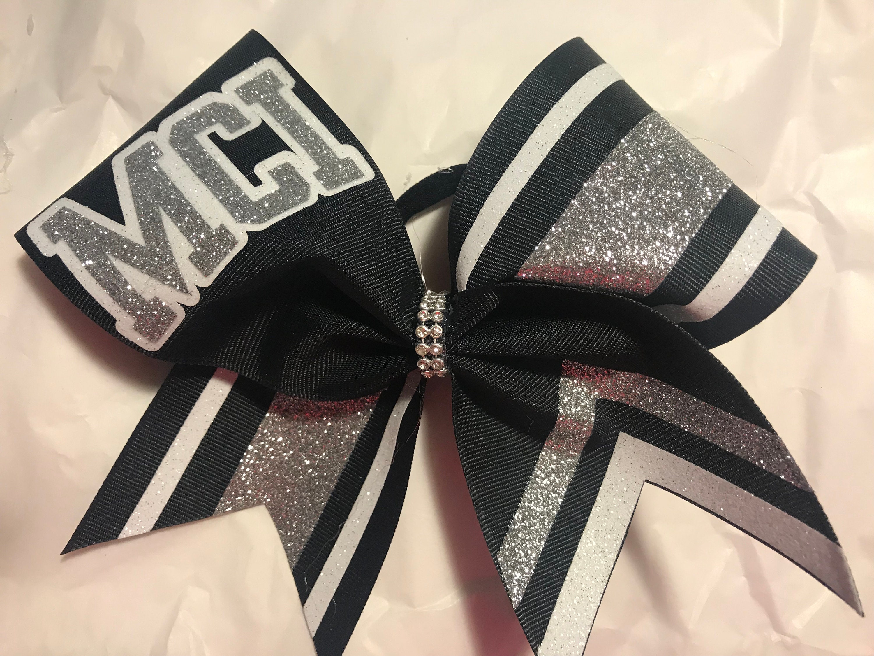 Custom Cheer Bow School Cheer Bows Glitter Team Letters / | Etsy