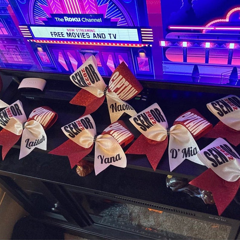 Senior Captain Cheer Bow 2023 Glitter With Name Fully - Etsy