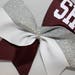 Maroon Cheer Bow Custom Maroon Grosgrain / Silver Glitter / White ...