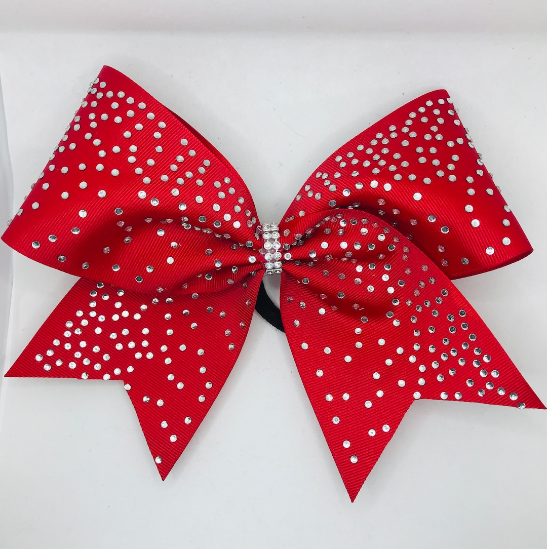 Red Rhinestone Cheer Bow - Red W Crystal Rhinestones - Available in ...