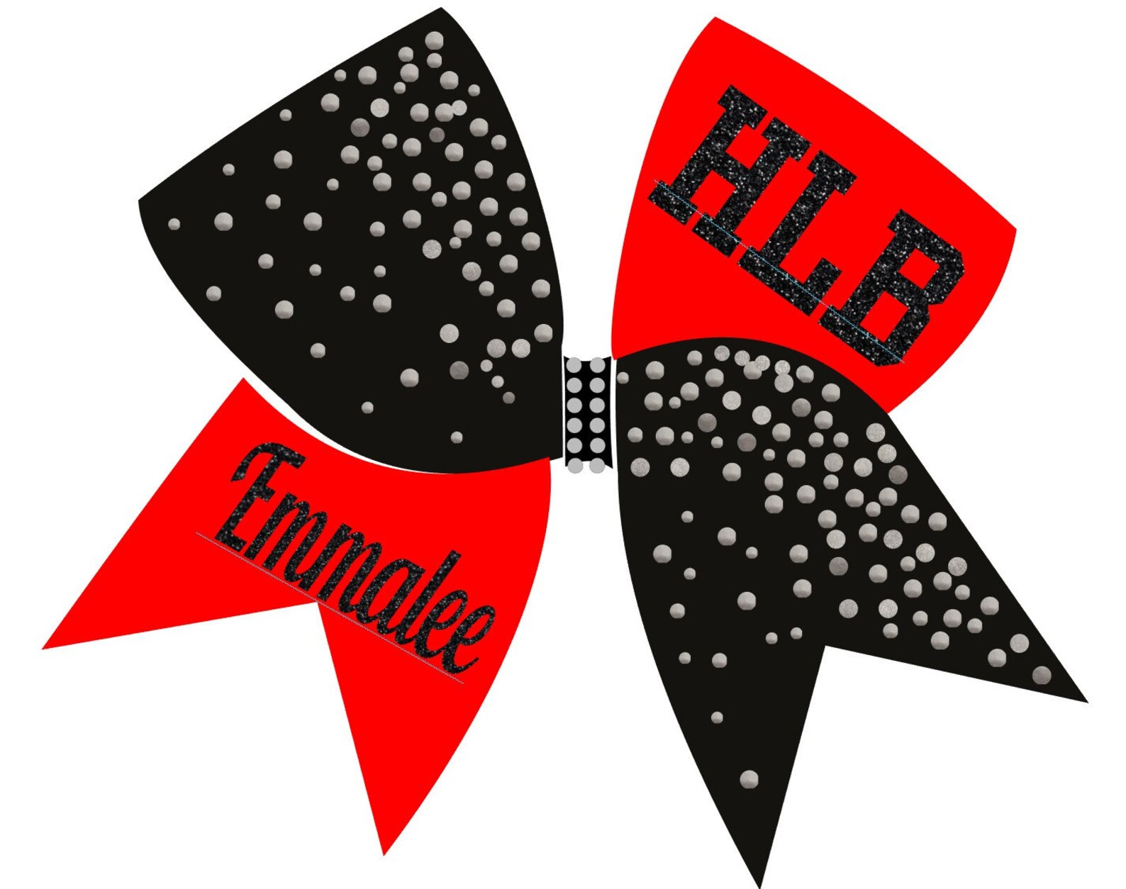 Custom Cheer Bow Black W Silver Holo Dots NOT Rhinestones - Etsy