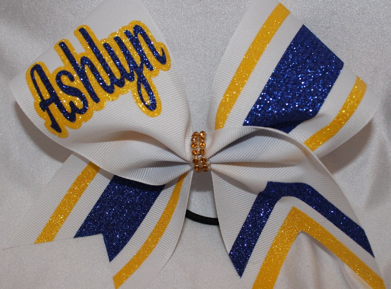 Captain Cheer Bow School Cheer Bows Letters / Colors - Etsy