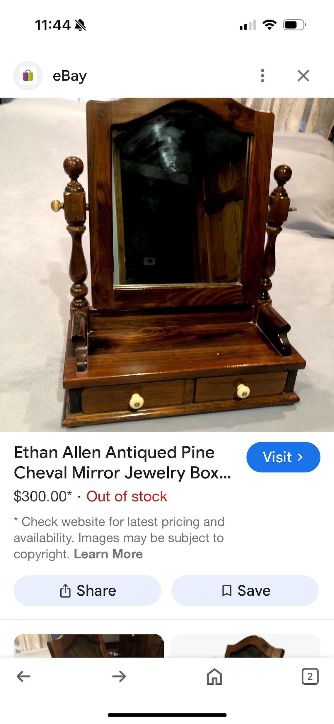 Vintage Ethan Allen Mirror - Etsy