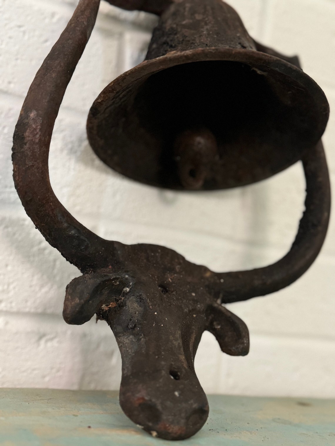 Antique Cast Iron Cow Bell - Etsy