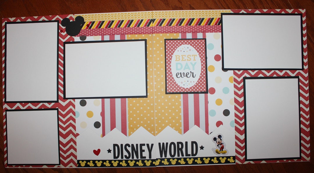 Disney World Scrapbook Layout Pages 2 Each 12 X 12, Disney World ...
