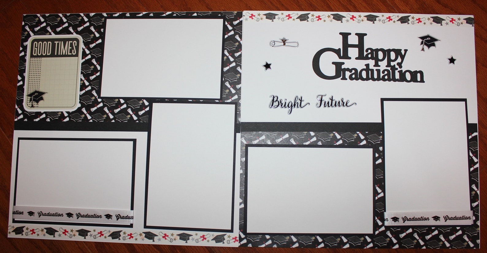 Graduation scrapbook layout pages two each 12 x 12 | Etsy