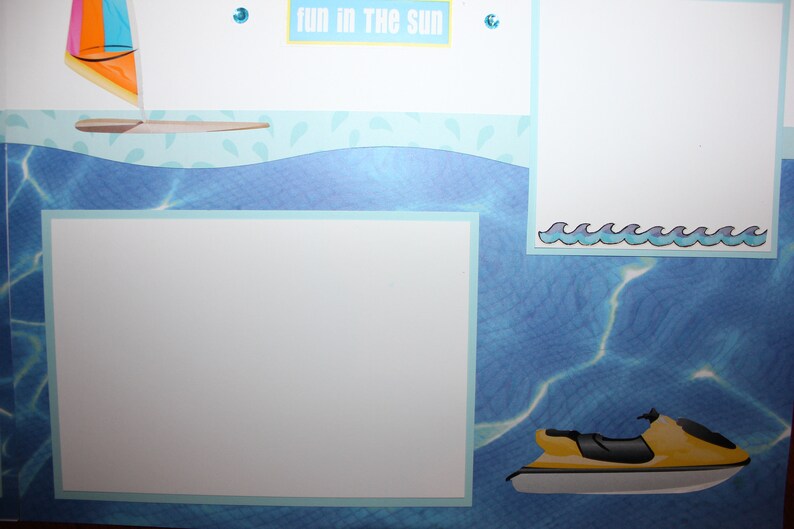 Lake Jet Ski Scrapbook Layout Pages 2 Each 12 X12 Handmade Photo Ready ...
