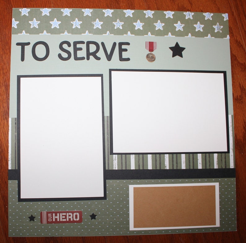 U. S. Army Scrapbook Layout Handmade Pages 2 Each 12 X 12 , "proud to ...