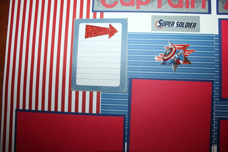 Captain America Scrapbook Layout Pages Marvel Captain America - Etsy