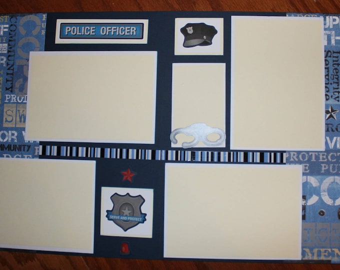 Police 12 X 12 Premade Scrapbook Layout 2 Pg Handmade Double - Etsy