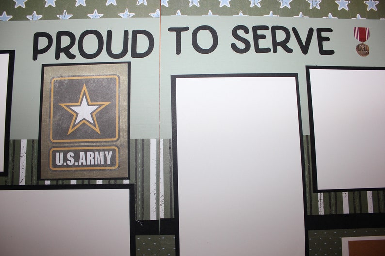 U. S. Army Scrapbook Layout Handmade Pages 2 Each 12 X 12 , "proud to ...