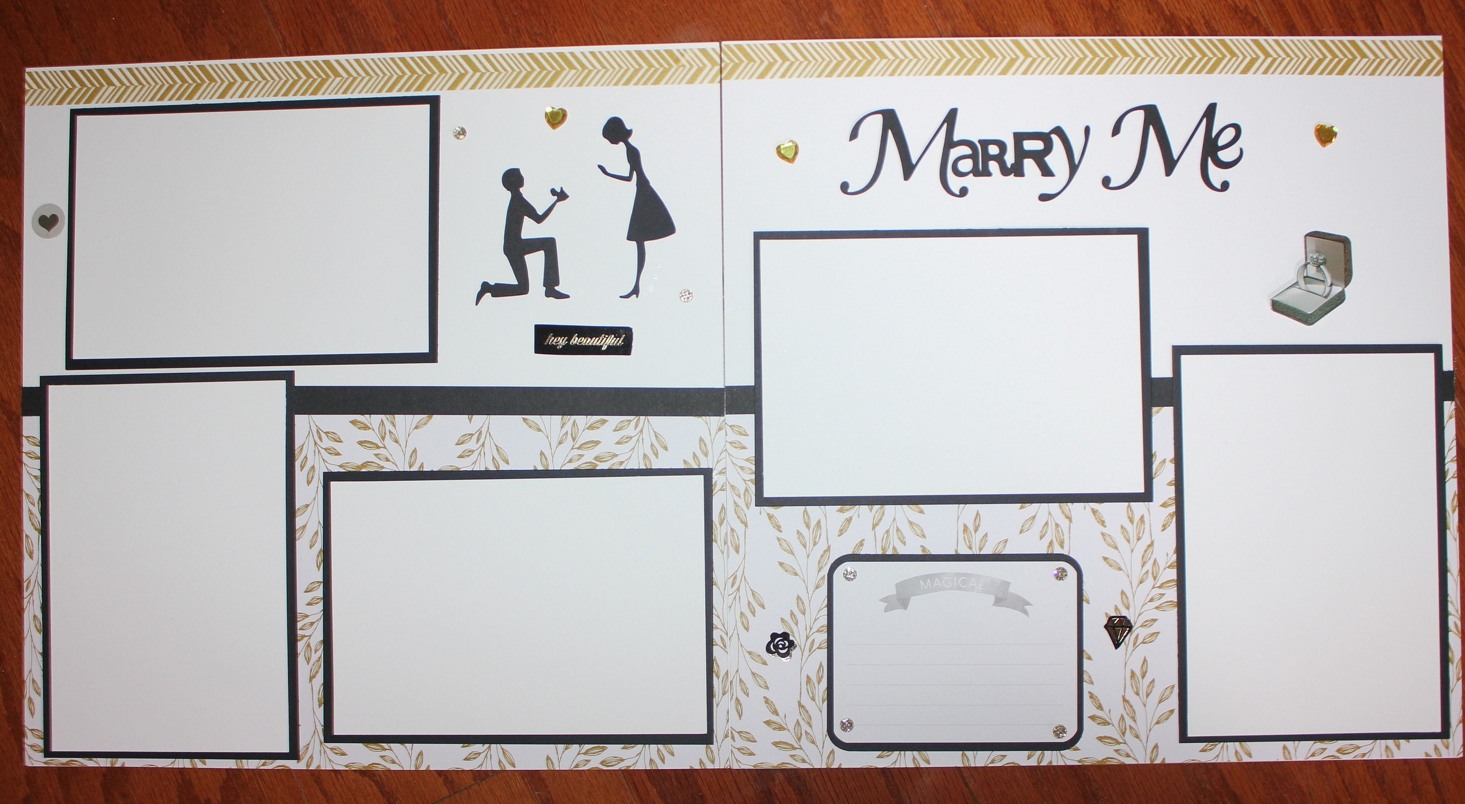 Wedding Proposal Scrapbook Layout Pages Titled Marry ME , Wedding ...