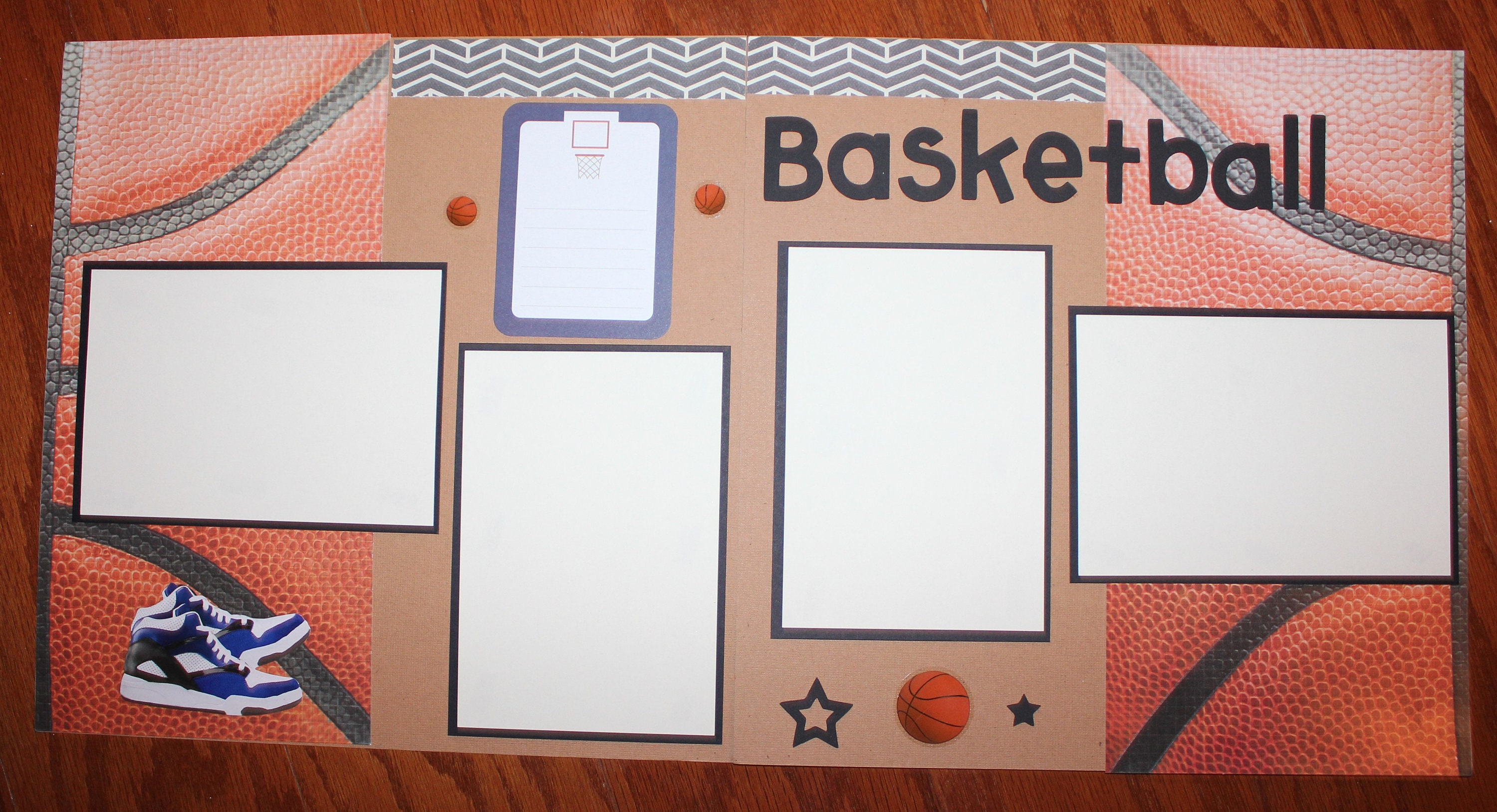Basketball Scrapbook Layout Pages, 12 X 12 Handmade, Single and Double ...