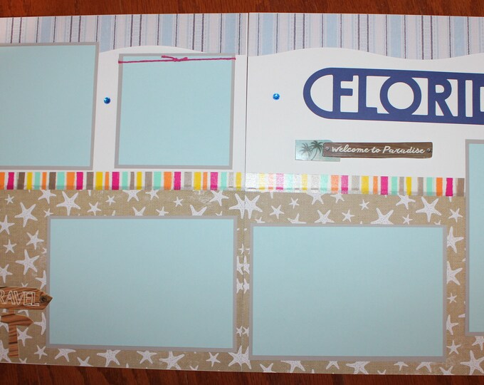 Florida Scrapbook Layout Pages 2 Each 12 X 12 Handmade Photo Ready ...