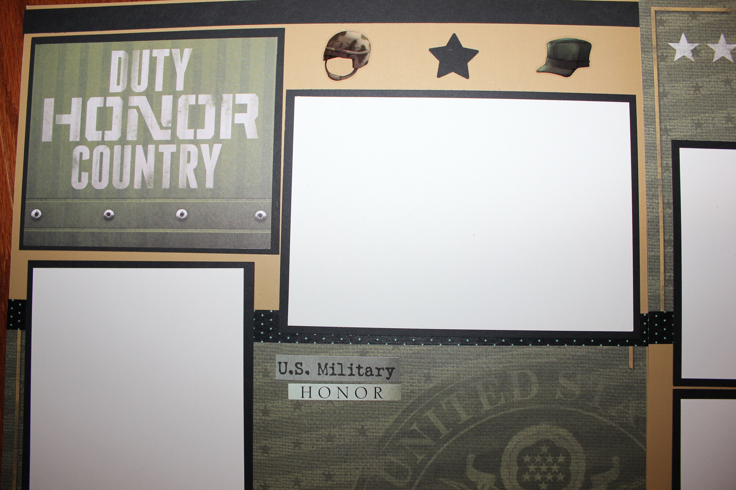 United States Army Scrapbook Layout Handmade Pages 2 Each 12 X 12 ...