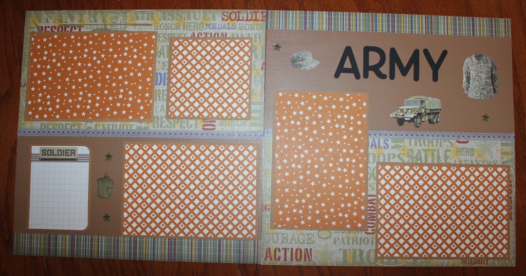 United States Army Scrapbook Layout Pages 2 Each 12 X 12 Photo Ready ...