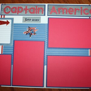 Captain America scrapbook layout pages Marvel Captain America | Etsy
