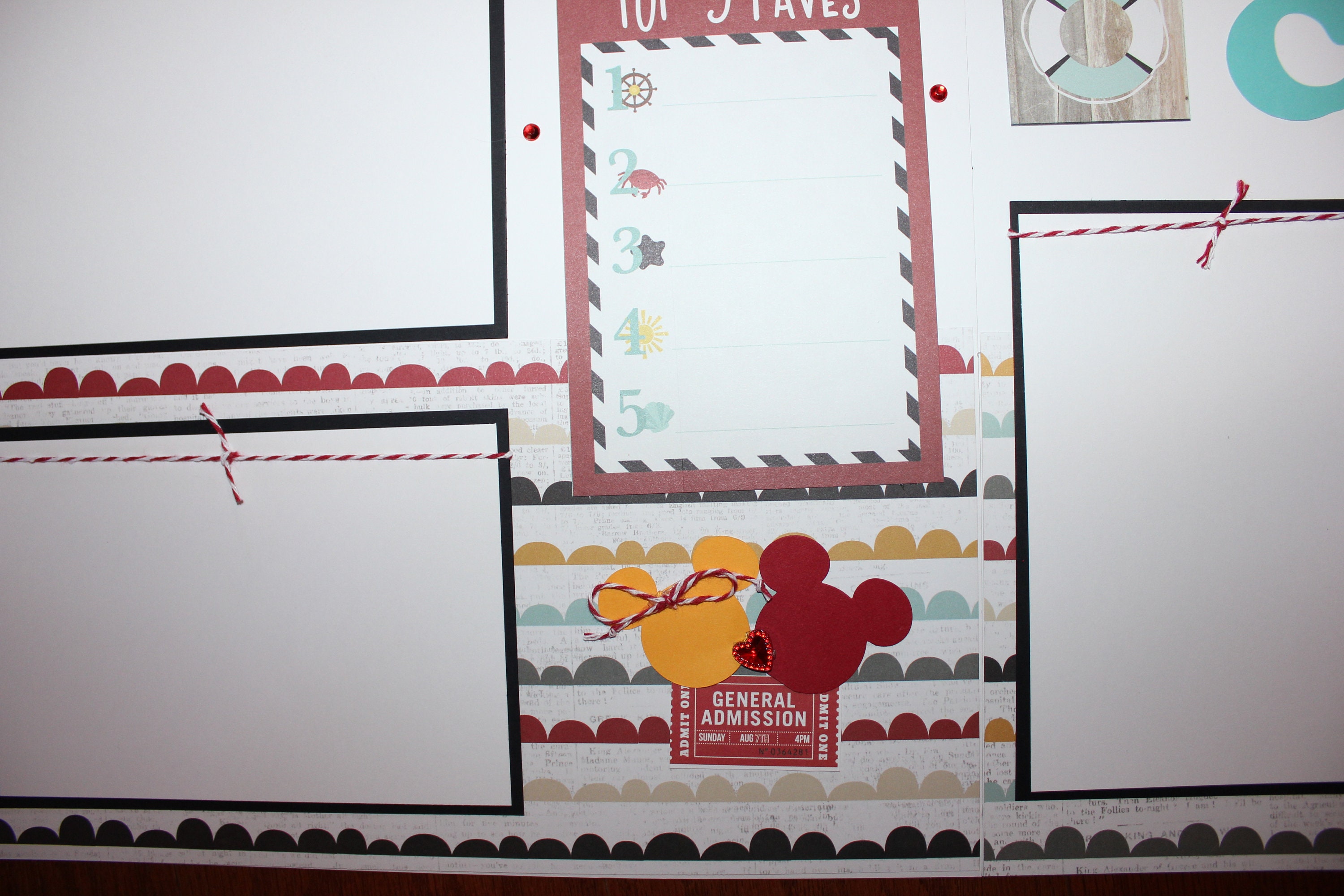 Disney Cruise Scrapbook Layout, 2 Pages Each 12 X 12 Handmade Premade ...