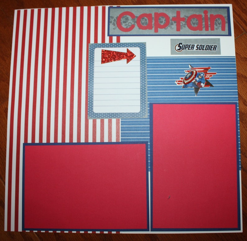 Captain America Scrapbook Layout Pages Marvel Captain America - Etsy