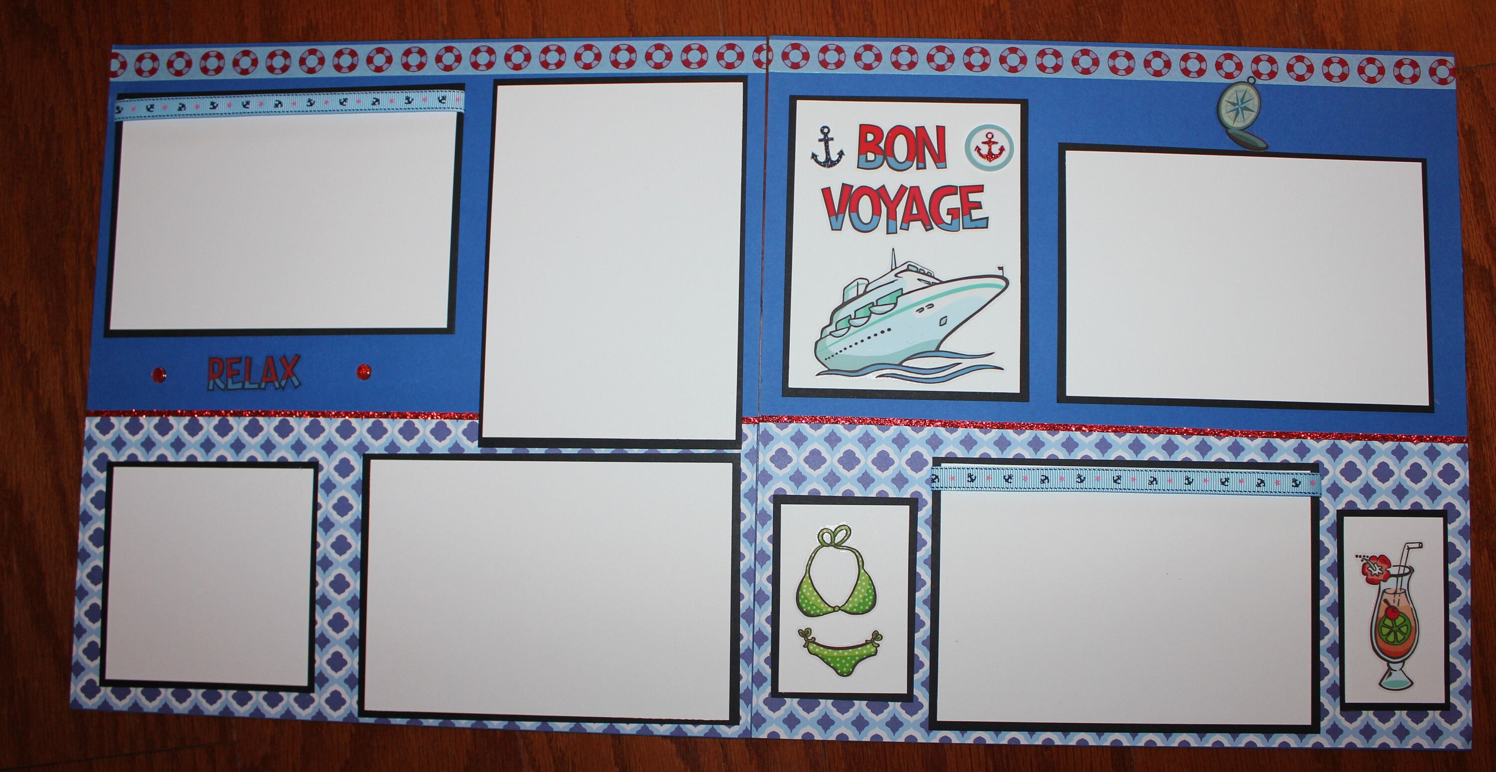 Cruise Scrapbook Layout 2 Pages Each 12 X 12 Handmade Premade Scrapbook ...