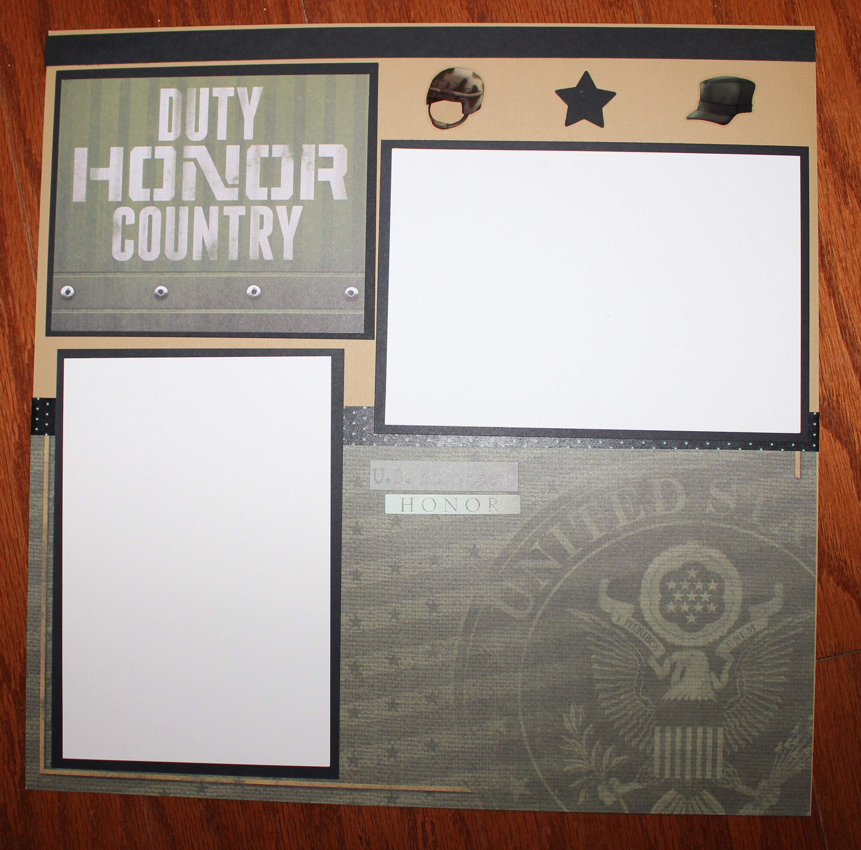 United States Army Scrapbook Layout Handmade Pages 2 Each 12 X 12 ...